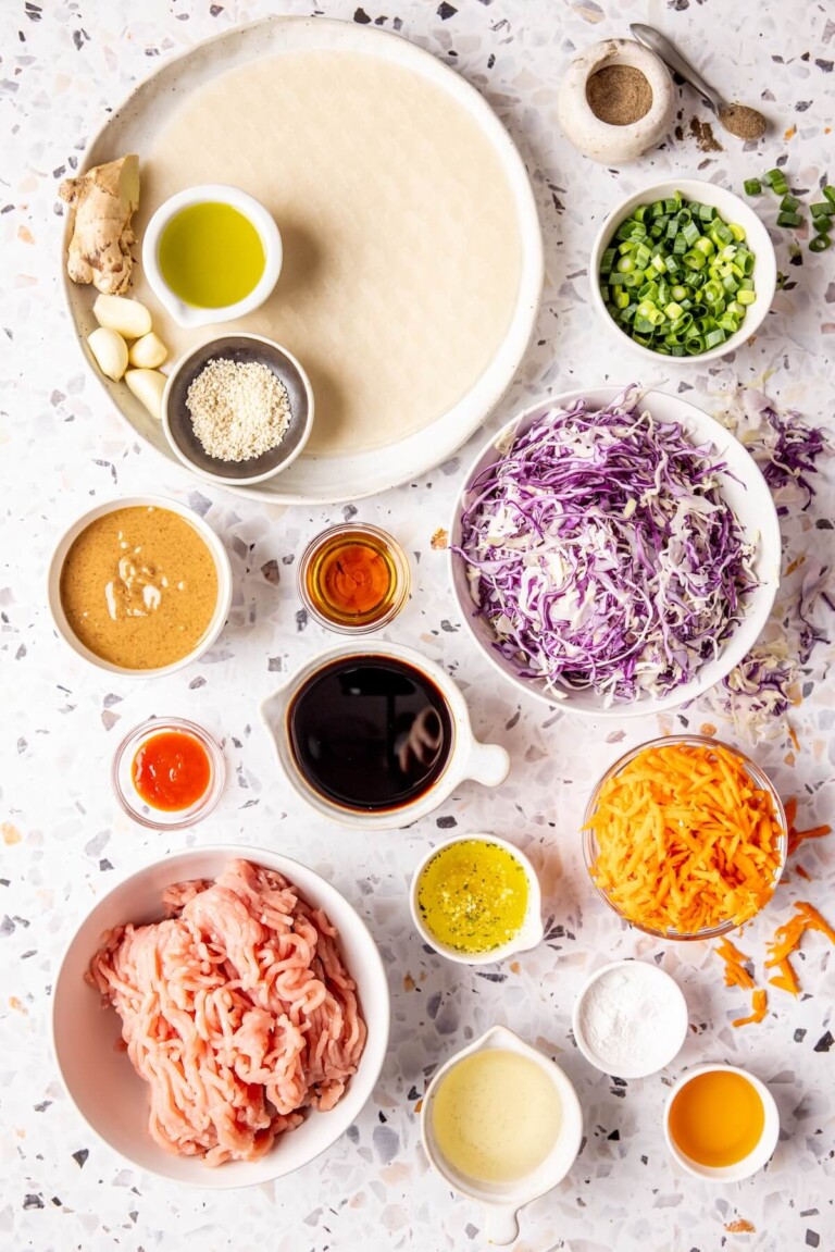 CRISPY GINGER CHICKEN RICE PAPER ROLLS