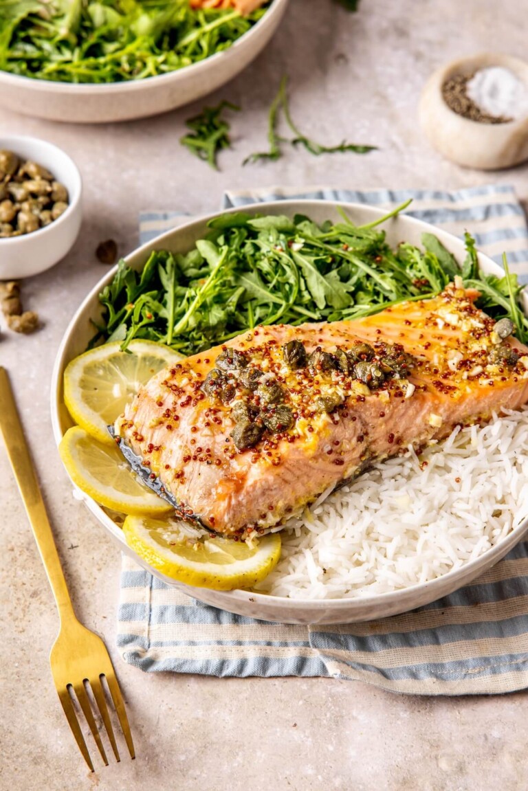 ZESTY GARLIC SALMON WITH CAPERS