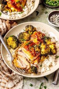 SAUCY BRAISED GINGER CHICKEN THIGHS AND BROCCOLI