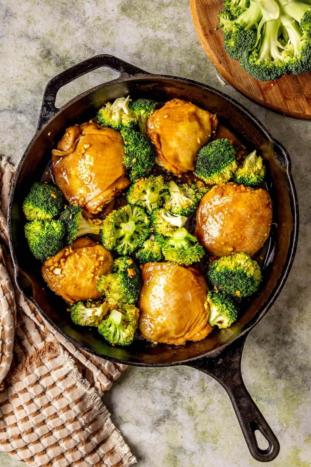 SAUCY BRAISED GINGER CHICKEN THIGHS AND BROCCOLI