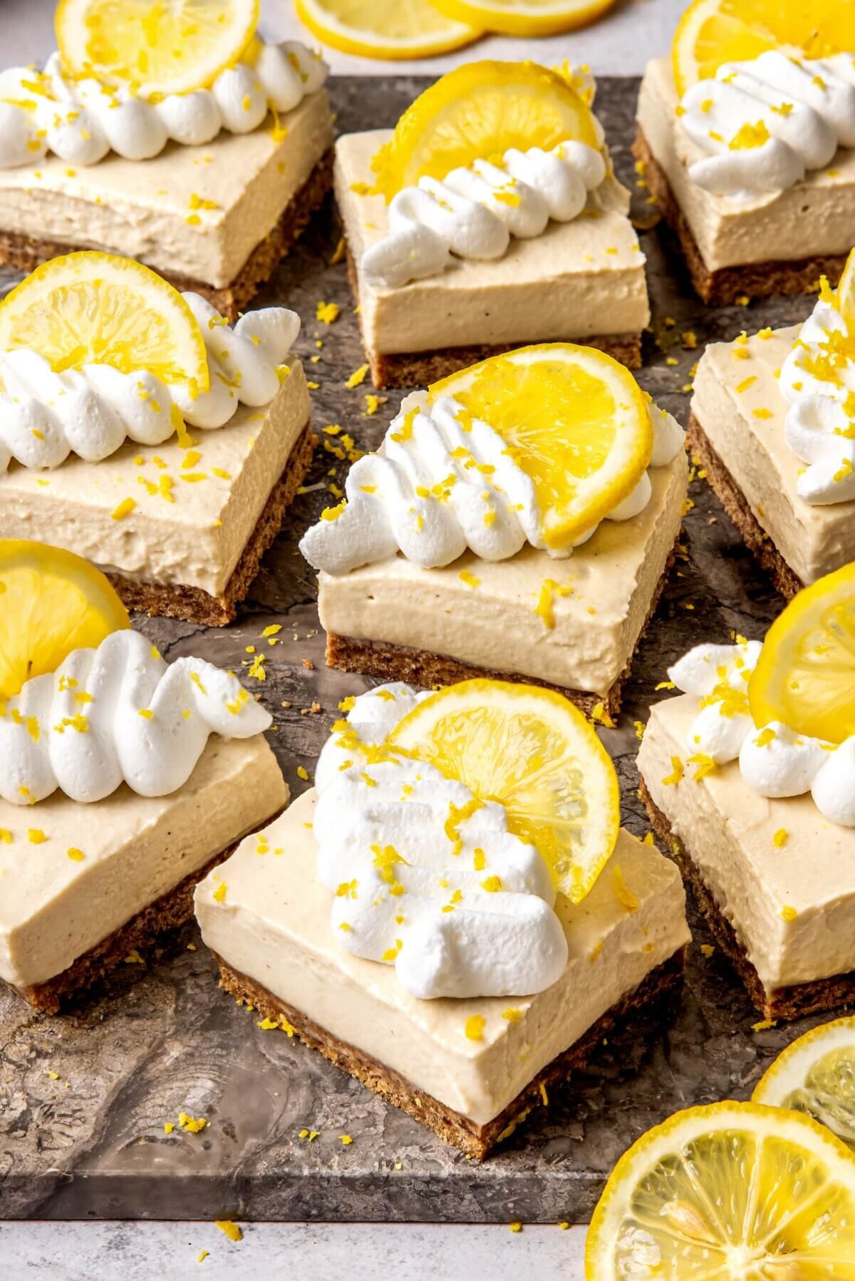 NO-BAKE VEGAN LEMON CHEESECAKE BARS